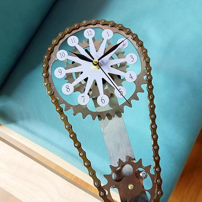 Metal Edition Rotating Gear Clock, Creative Timing Chain Clock Shelf ...